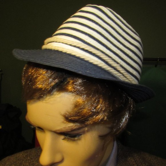 HBY Miami | Accessories | Hby Miami Fedora Hat Blue White Striped Rope ...